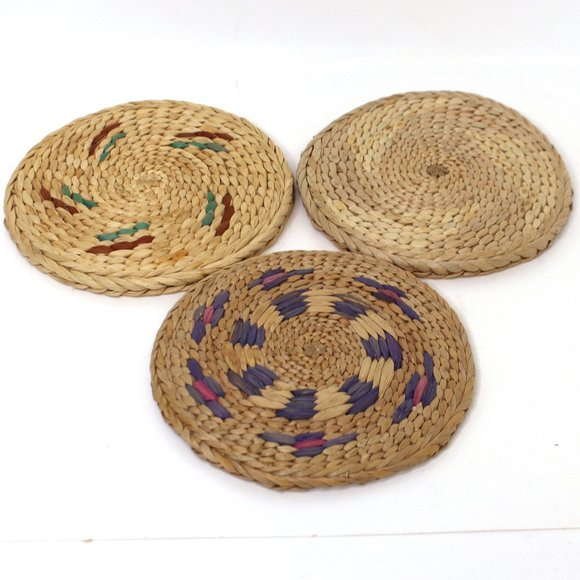 Unbranded | Kitchen | Woven Wicker Rattan Trivets Boho Straw Raffia ...